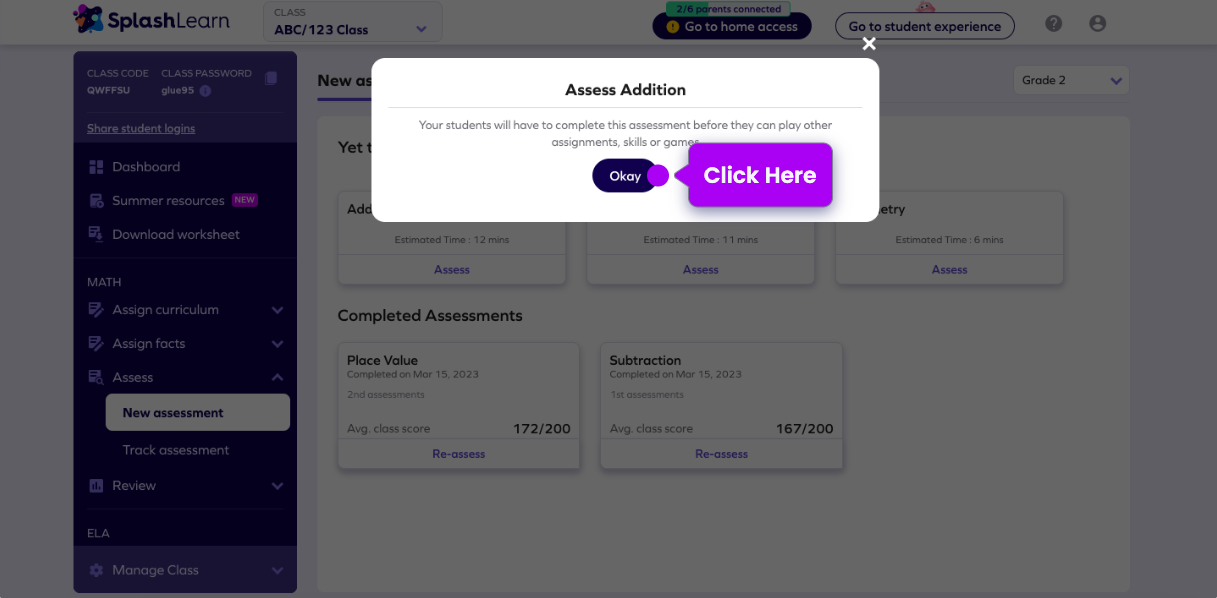 How can teachers assign an assessment? – SplashLearn