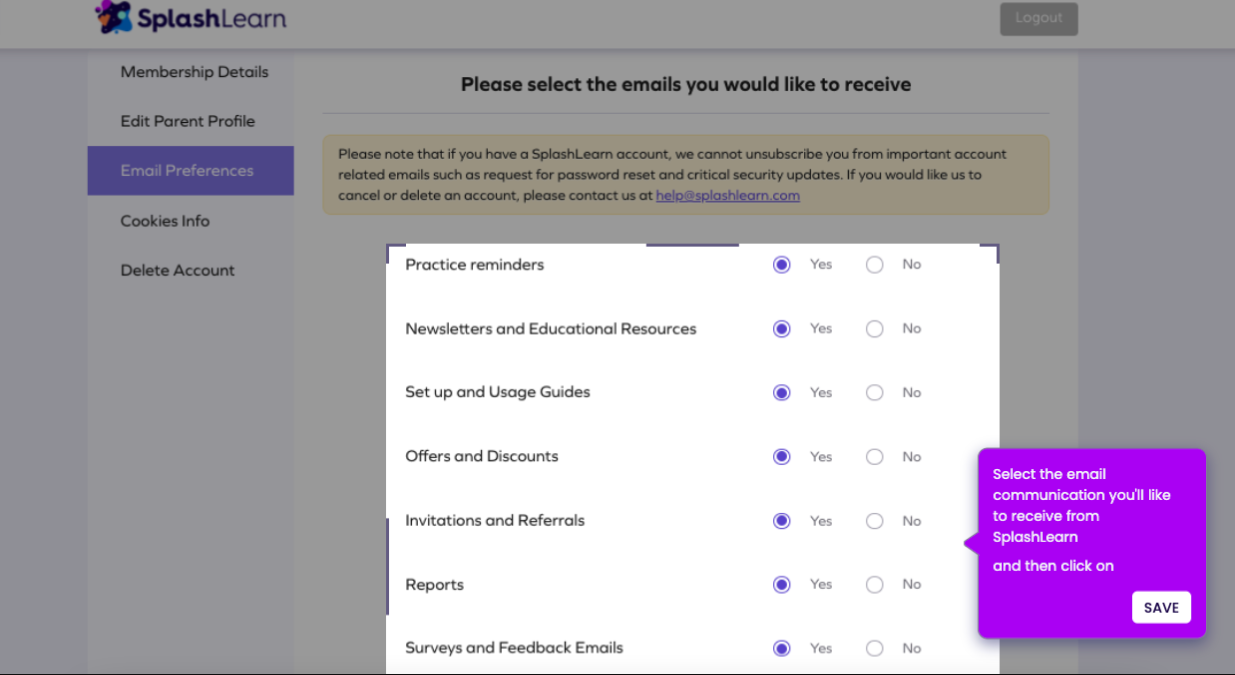 How can parents unsubscribe from emails? – SplashLearn