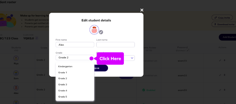 How can teachers change/update student information in SplashLearn ...