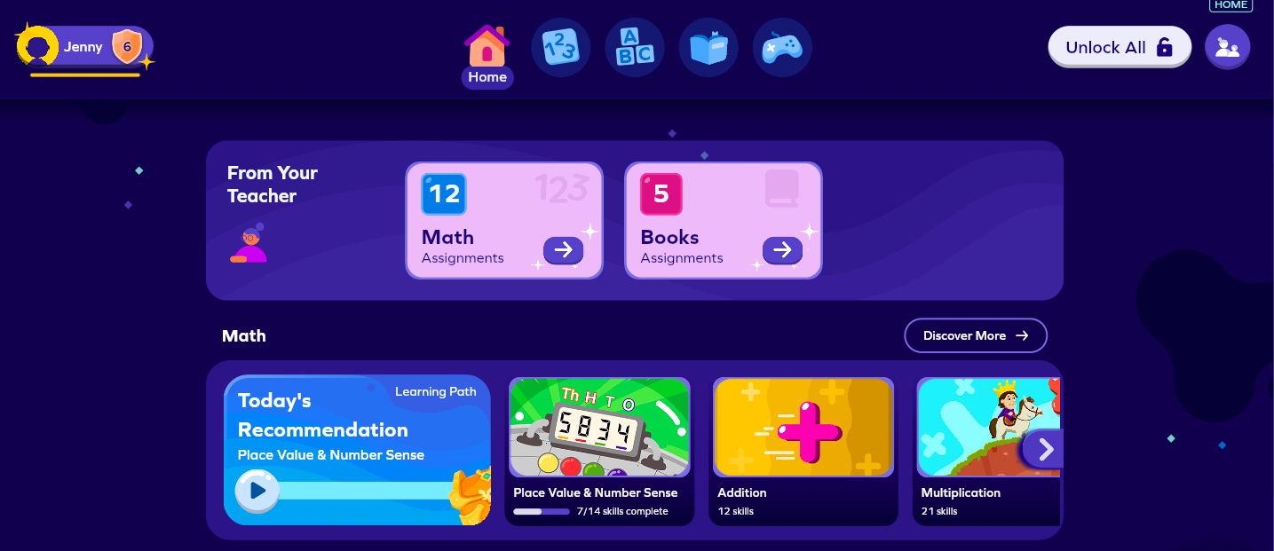 Accessing assignments under the classroom-linked parent account – SplashLearn