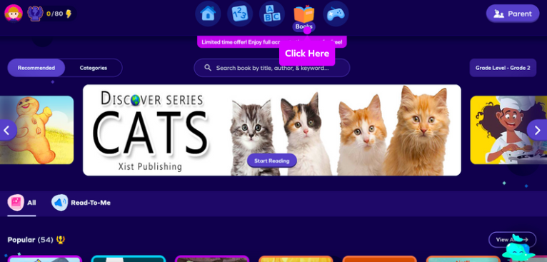 Discover the book library in your parent dashboard – SplashLearn