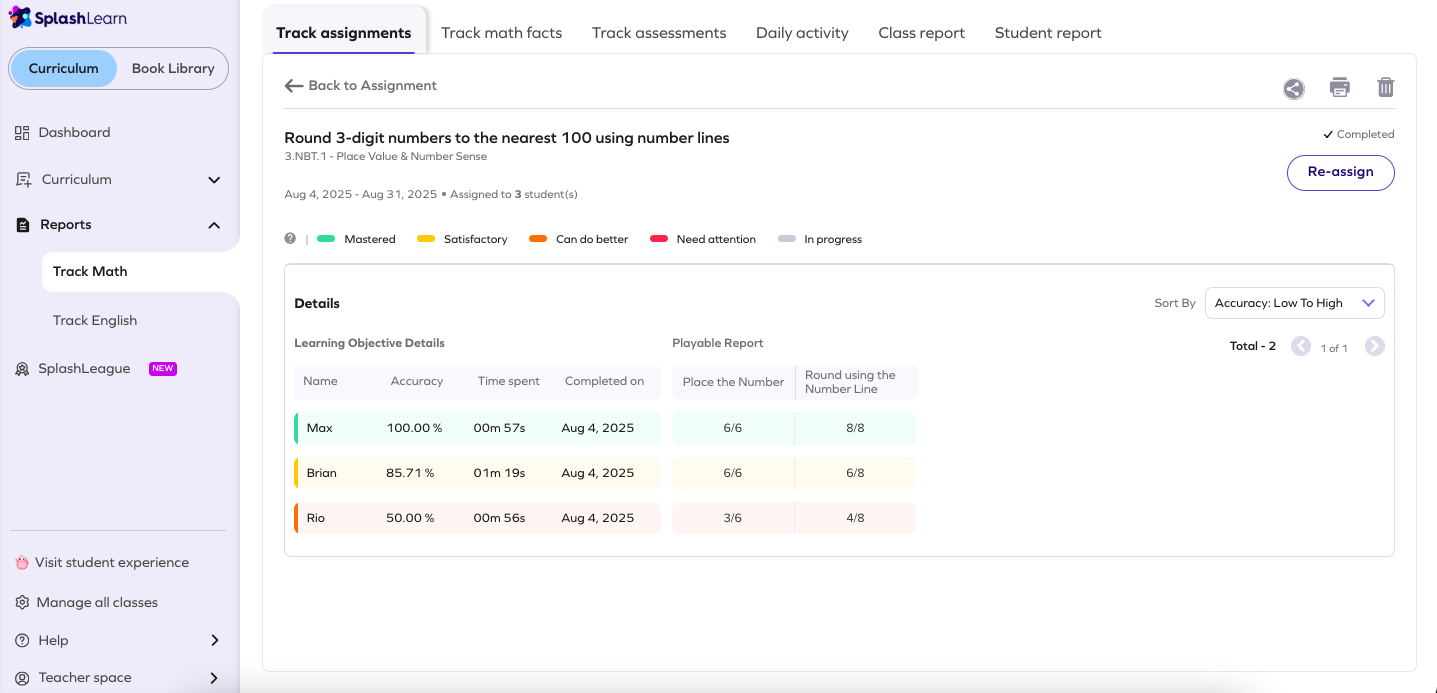 Where can teachers track student activity and progress/report ...
