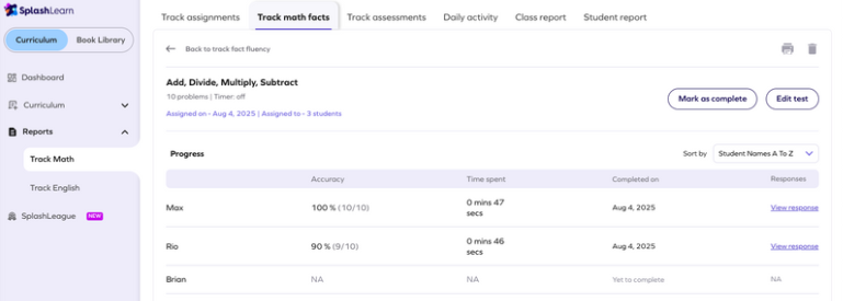 Where can teachers track student activity and progress/report ...