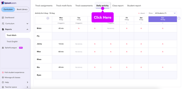 Where can teachers track student activity and progress/report ...