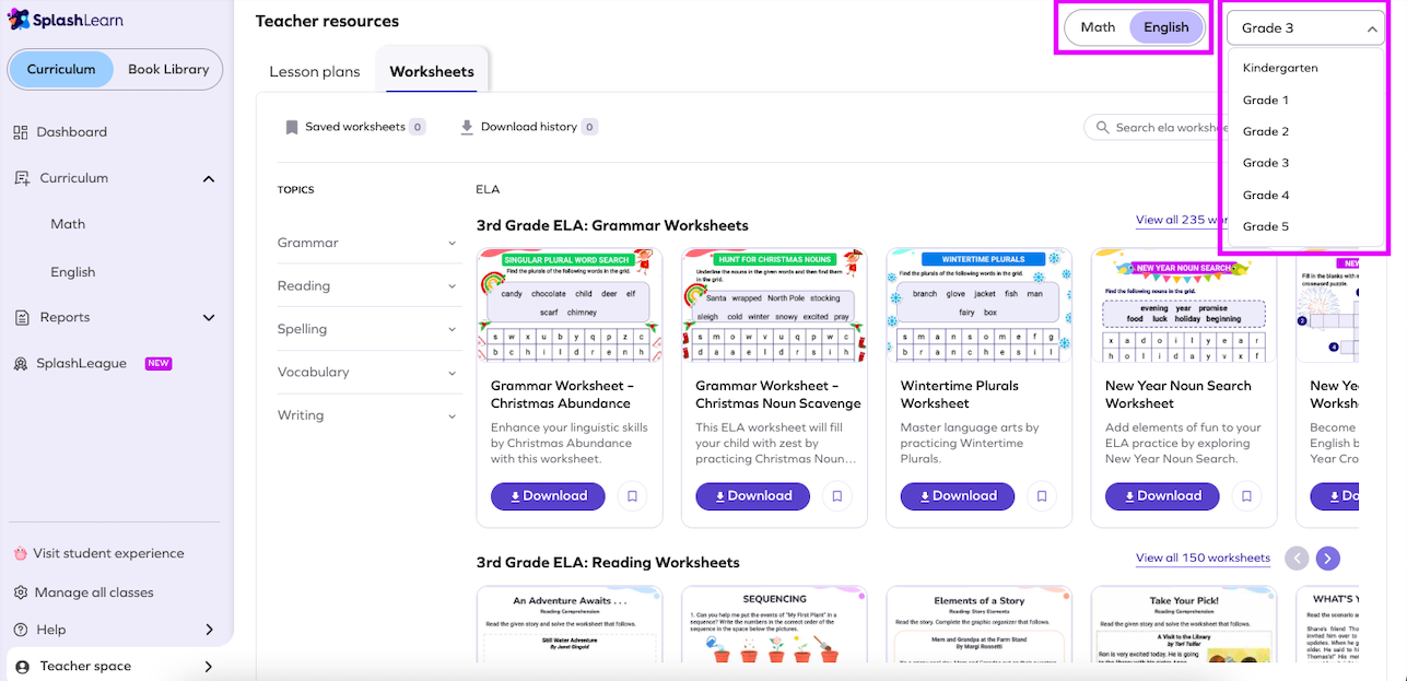 Teacher Resources for Math and Reading: Worksheets and Lesson Plans – SplashLearn