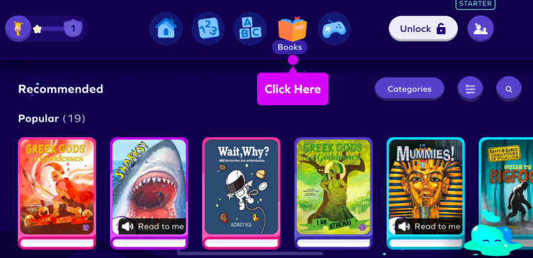 Discover the book library in your parent dashboard – SplashLearn