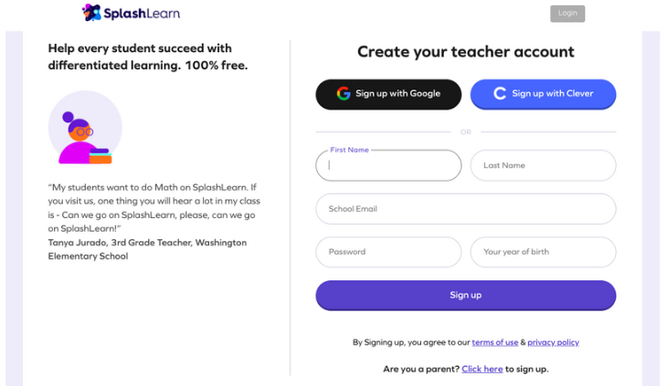 How can you create and verify the teacher account? – SplashLearn