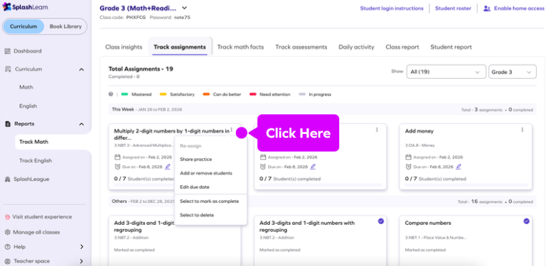How can teachers manage assignments – set due dates, edit, mark as ...